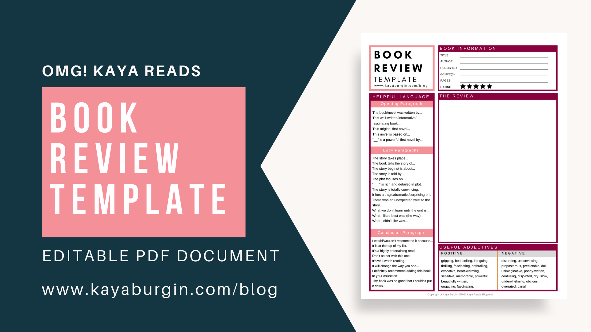 OMG! Kaya Reads | How to Write a Book Review with Template